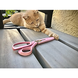 ATO-DJCX Fabric Sewing Scissors All Purpose Tailor Scissors Heavy Duty, 9" Stainless Steel Ultra Sharp Blade Scissors for Office Craft,Comfort-Grip Handles,with Protective Cover Pink