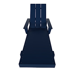 WestinTrends Shoreside Modern Poly Reclining Chaise Lounge with Arms & Wheels, Navy Blue