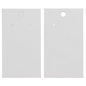 Juvale White Earring Display Cards, 200-Pack Hanging Earring Cards for Selling, Packaging, Storage, 500 GSM Thick and Sturdy Paper Material, Jewelry Holders (3.5x2 in)