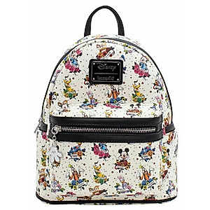 Loungefly - Disney - Mickey Mouse and Friends - Tattoo Art - Mini Backpack Purse, Multicolor