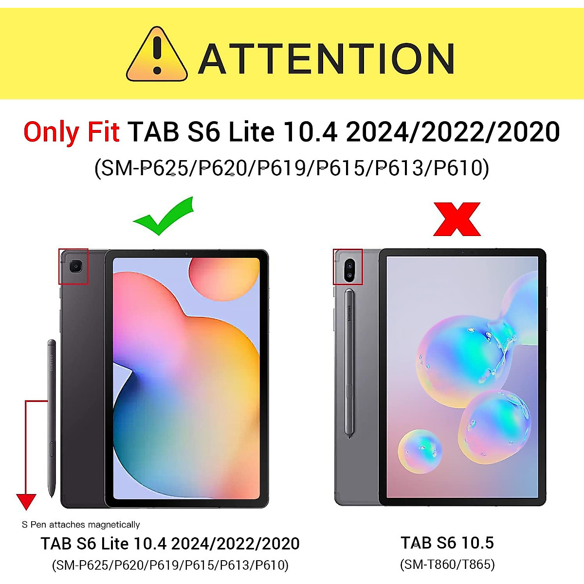 ZtotopCases for Galaxy Tab S6 Lite 10.4 inch Case 2024/2022/2020 with Pen Holder, Auto Wake/Sleep, Trifold Stand Folio Cover for Samsung Galaxy S6 Lite Tablet (SM-P625/P620/P619/P615/P613/P610), Black