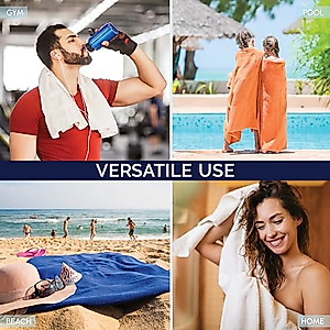 Elegant Comfort Premium Cotton 6-Piece Towel Set, includes 2 Washcloths, 2 Hand Towels and 2 Bath Towels, 100% Turkish Cotton - Highly Absorbent and Super Soft Towels for Bathroom, Aqua