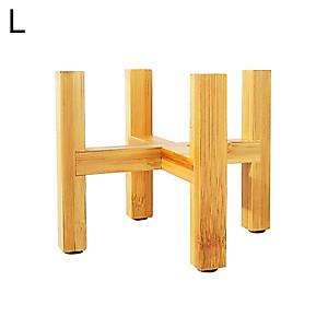 qiguch66 Storage Holder for Planting and Gardening,Wood Flower Pot Bonsai Rack Holder Home Garden Indoor Display Plant Stand Shelf - L