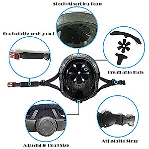 Kids Protective Gear Set and Helmet,Boys Girls Adjustable Helmet with Pads Set Knee Elbow Pads and Wrist Guards for Roller, Scooter, Skateboard, Bicycle for 3-8 Years Old Kids (Blue)