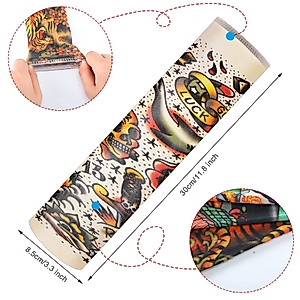 12 Pieces Tattoo Arm Sleeves for Kids Temporary Kids Tattoo Sleeve UV Sun Protection Kids Arm Sleeves (Funny Pattern)