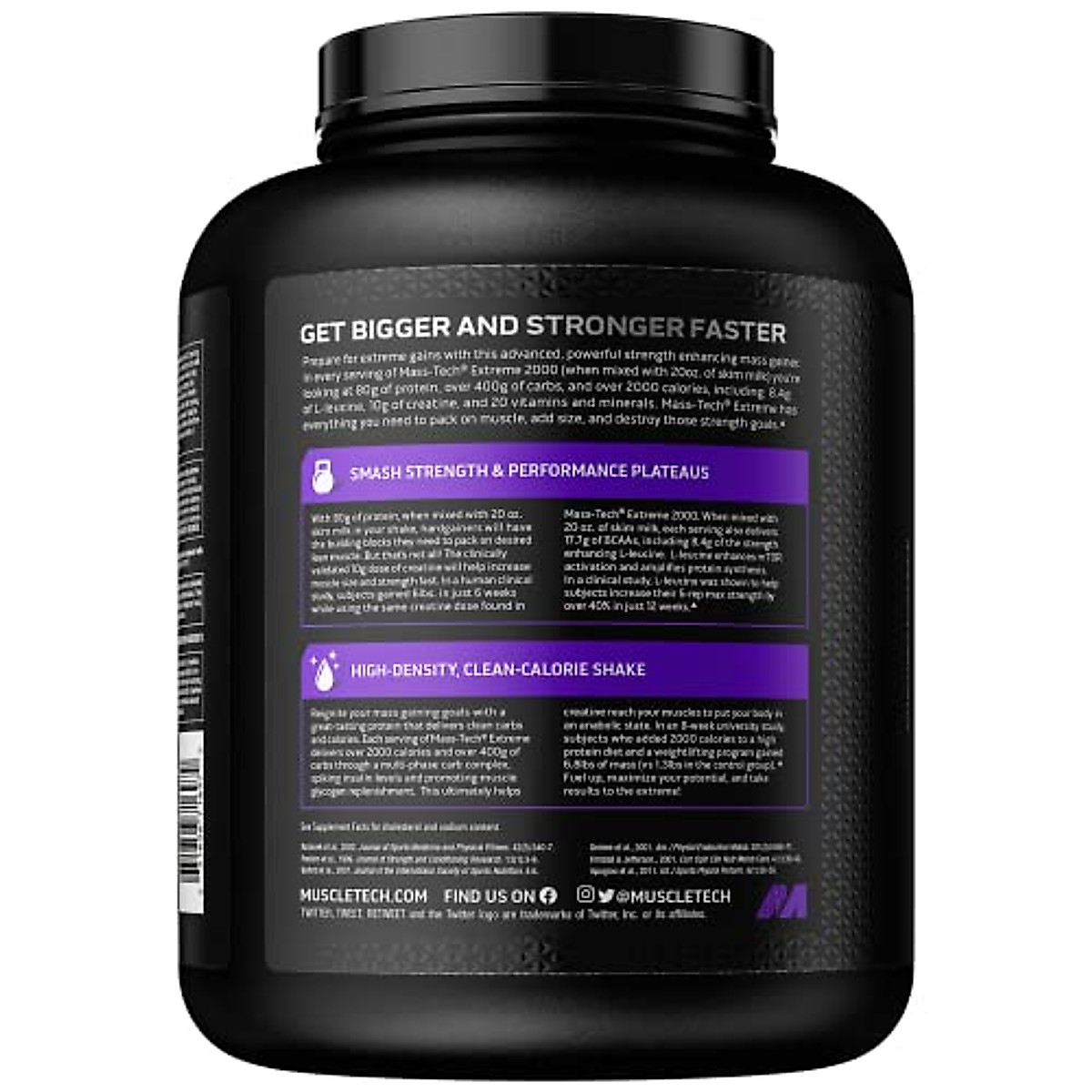Muscletech Mass Gainer Mass-Tech Extreme 2000, Muscle Builder Whey Protein Powder, Protein + Creatine + Carbs, Max-Protein Weight Gainer for Women & Men, Triple Chocolate, 6lbs (Packaging May Vary)