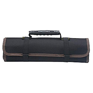 Chef Knife Bag Roll Bag Carry Case Bag Kitchen Cooking Portable 22 Pockets (Black)