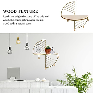 Veemoon Shelf Bathroom Metal Wall Entryway Coat Hooks Photo Frame Wall Shelves Wall Holder Rack Gold Shelves for Wall Nordic Style Wall Rack Brackets for Shelves Wooden Rack Speaker Iron