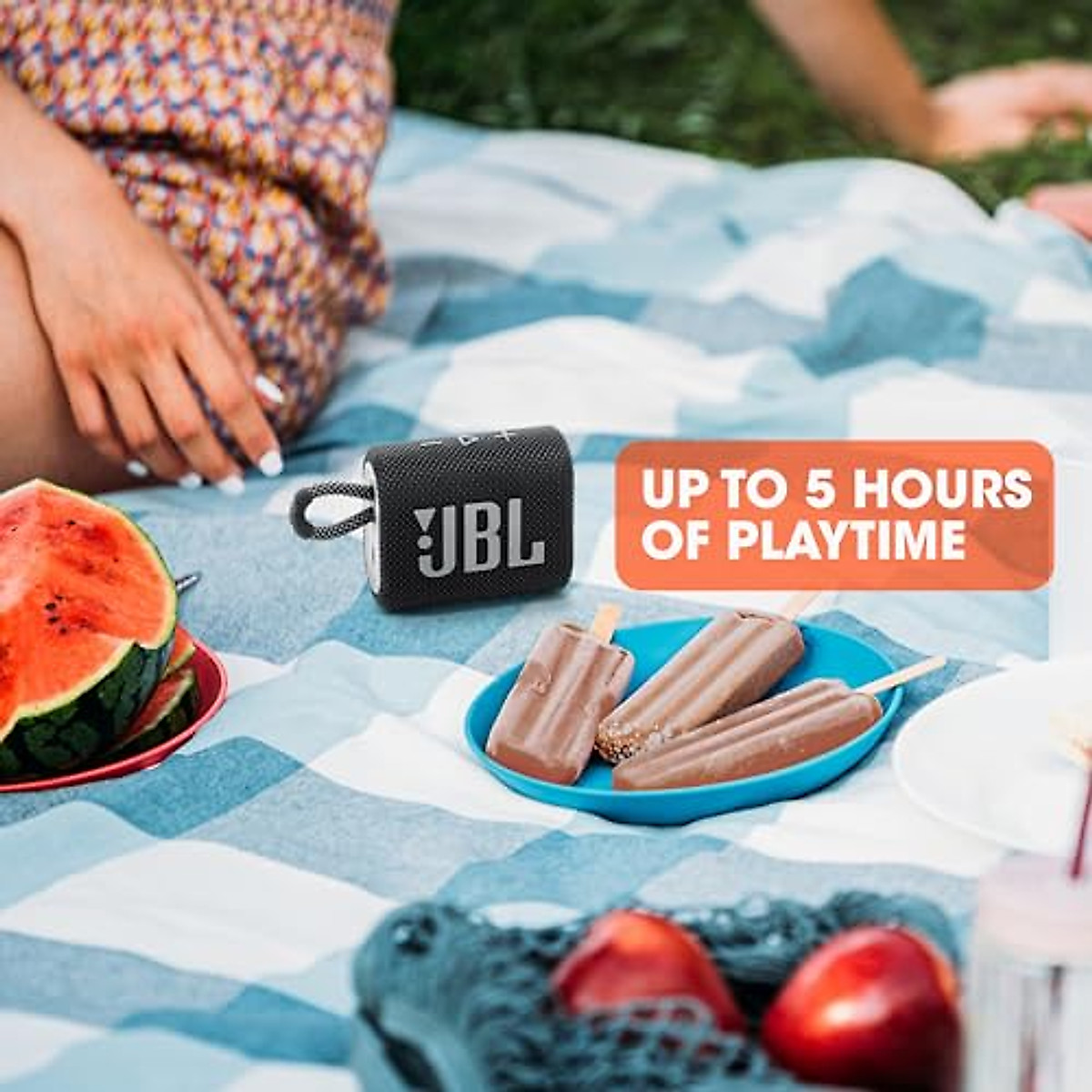 JBL Go 3: Portable Speaker with Bluetooth, Built-in Battery, Waterproof and Dustproof Feature - Green