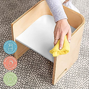 ECR4Kids Bentwood Multipurpose Cube Chair, Kids Furniture, Natural/White