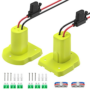 Kzreect 2 Pack Power Wheels Battery Adapter for Ryobi 18V ONE+ Batteries, Battery Converter with 12AWG Wire, Fuses Holder, 30A Fuses, Wire Terminals Kit for DIY Kids Toys Cars Camping