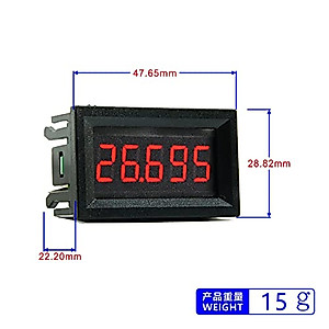 Eaglerich Mini Car LED Display Digital Voltmeter DC 4-30V 0.36" 5 Digit Voltage Panel Meter Red 3 Wires