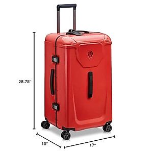 PEUGEOT Voyages Hardside Luggage with Spinner Wheels, Glossy Red, 26 Inch Trunk