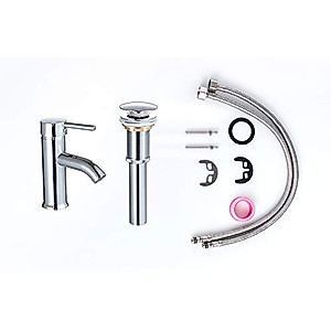 QI&YI Bathroom Vanity Ceramic Vessel Sink Wall Mount Small Half Bathroom Corner Basin Faucet Pop up Drain Combo …