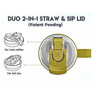 Meoky 40oz Tumbler with Handle, Stainless Steel Travel Mug with 2-in-1 Straw and Sip Lid, Vacuum Insulated Coffee Mug, 100% Leak Proof, Keeps Cold for 34 Hours or Hot for 10 Hours (Forest)