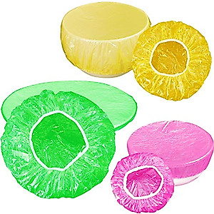 120 Pieces Reusable Food Storage Covers Elastic Colorful Bowl Covers Dish Plate Plastic Covers for Family Outdoor Picnic
