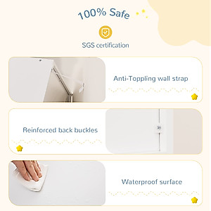 Curipeer Kids Dollhouse Bookshelf, Wooden Bookcase Storage with Motion-Activated Light, 2-Tier Open Display Organizer for Toys and Books, Baby Bookshelf for Birthday, Christmas, White