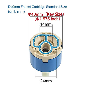 XUCHUAN 40 mm Replacement Ceramic Faucet Valve for Single Handle Kitchen Basin Faucet Part, Plastic Tap Cartridge