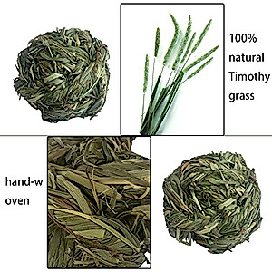MUYG 6 Pcs Bunny Timothy Grass Ball Natural Chew Toy Woven Chewing Toys Rabbit Molar Small Animals Teeth Grinding Suitable for Hamster Totoro Gerbils Guinea Pig Squirrel