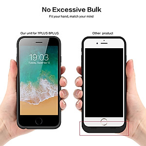 Battery Case for iPhone 8plus/7plus/6 Plus/6s Plus, Upgraded [8500mAh] Protective Portable Charging Case Rechargeable Extended Battery Pack for Apple iPhone 8plus/7plus/6 Plus/6s Plus(5.5') - Black