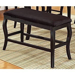 Milton Greens Stars Dacron Fabric, Black Counter Height Bench,