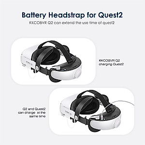 KKCOBVR Q2 Elite Head Strap with 6800 Mh Battery Pack Compatible with Meta/Quest 2, Reduce Pressure Enhanced Support and Comfort in Quest2, Extend 3.5-4H Using Time