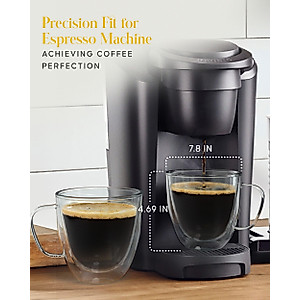 Kitchables Double Walled Glass Coffee Mugs Set of 2, 20oz Insulated Glass Coffee Mugs for Cappuccino, Latte, Tea, Espresso - Latte cup - Tazas Para Cafe