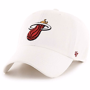 '47 Miami Heat Clean Up Adjustable Strapback White Hat