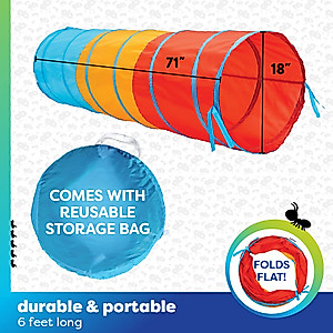 Antsy Pants Play Tunnel for Kids and Babies, Pop up Crawl Through Tunnel for Toddlers 1-3, Indoor and Outdoor Toy