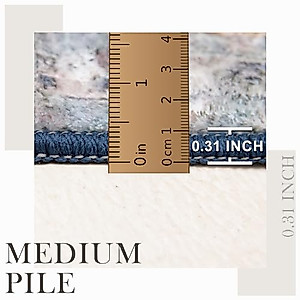 Lbris Washable 8x10 Rugs - Non-Slip Area Rugs for Living Room, Dining Room, Bedroom - Soft Thick Non-Shedding Stain Resistant Faux Wool Large Vintage Farmhouse Area Rugs