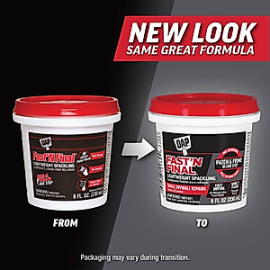 Dap 12140 Fast N Final Interior Exterior Spackle, 1/2-Pint,White, 8 Fl Oz (Pack of 1)