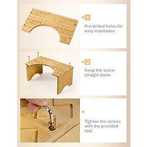 Toilet Stool, Easoger Bamboo Poop Stool, 7" Foldable Potty Stool, Wood Bathroom Step Stool Squat with Anti Slip Layer, 330 lbs Capability