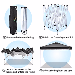 COBIZI 10x10 Ez Pop Up Canopy Tent with 4 Sidewalls Commercial Instant Gazebo Tents for Parties,Waterproof Adjustable Outdoor Patio 10x10 Heavy Duty Canopy Party Tent with 4 Sand Bags,8 Stakes(Black)