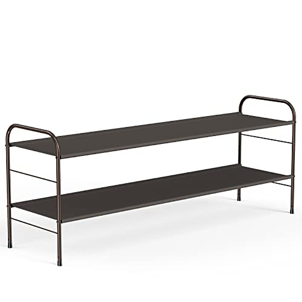 Coonoor 2-Tier Long Shoe Rack Storage for Wide Shoe Shelf Organizer,Bronze