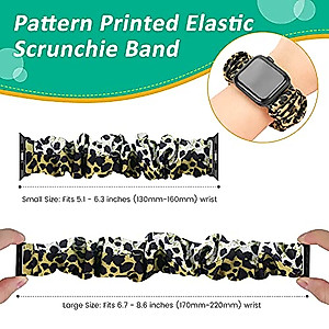 Fimpressiont 10 Packs Compatible with Apple Watch Bands Scrunchies 38mm 40mm 41mm 42 mm 44mm 45mm Women Girls Cute Cloth Pattern Printed Fabric Wristbands Straps Band for iWatch Series 8/7/6/5/4/3/2/SE