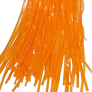 Tifeson 3PCS Thanksgiving Orange Fringe Curtain Party Backdrop for Halloween Party Decorations, Fall Thanksgiving Decorations, Birthday Party Decorations (3.2 x 8.3 ft)
