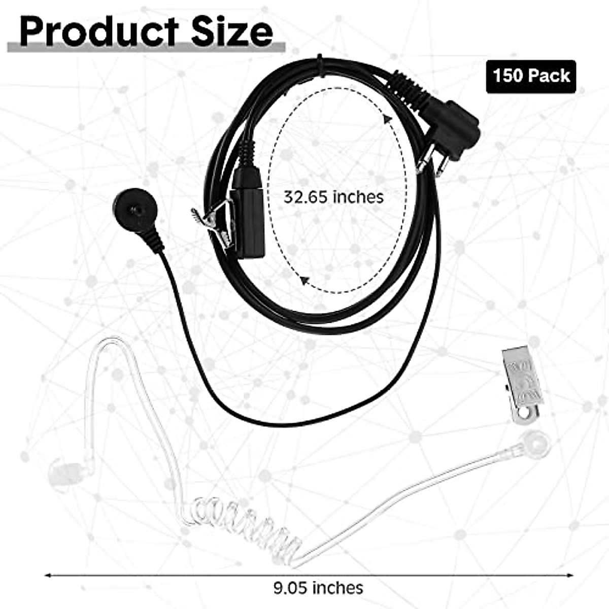 Mimorou 30 Pairs Walkie Talkie Earpiece with Mic 2 Pin Two Way Radio Ear Piece with Microphone Bulk Single Wire Earhook Headset Compatible with Baofeng UV-5R BF-888S Arcshell Retevis H-777 RT21 RT22