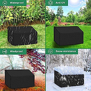 M MAIUS Garden 2/3/4 Seater Bench Cover Waterproof Outdoor Furniture Covers with Durable Oxford Material Extra PVC Coating, Patio Loveseat Cover (3 seat（64L x 26W x 35H）)