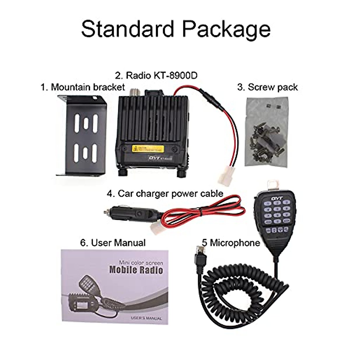 QYT KT-8900D Upgrade Version of KT-8900 Dual Band Mini Car Radio Mobile Transceiver VHF UHF Two Way Radio+USB Programming Cable