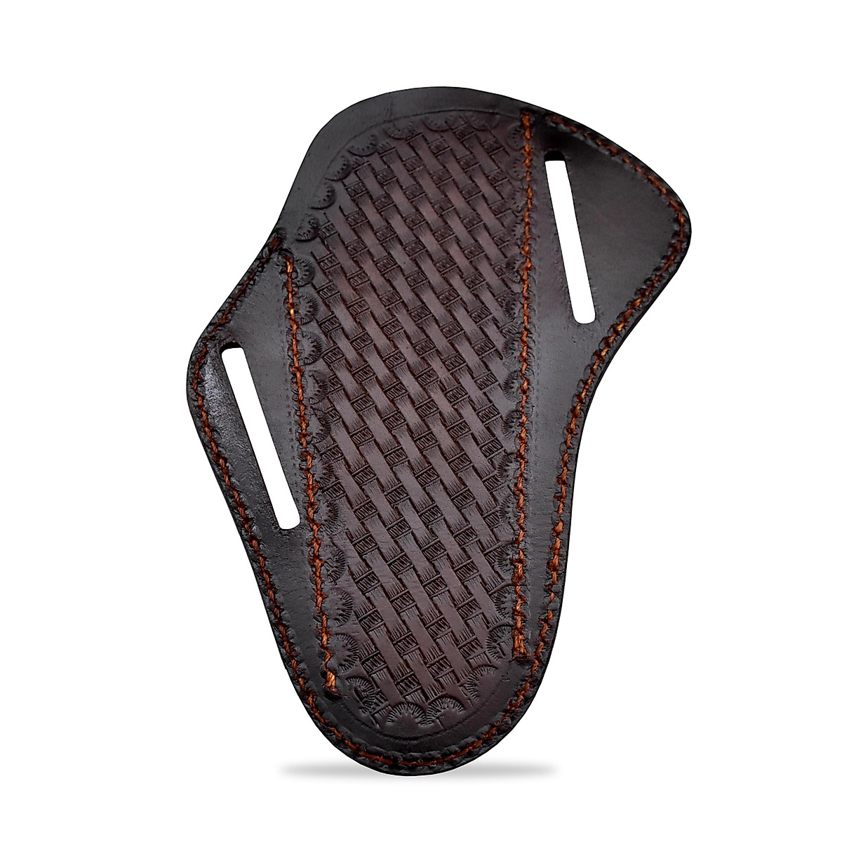 Hercules Knives Custom Leather Sheath Slanted Pancake Tooled Leather Sheath/Camping Knife Sheath/Hunting Knife Sheath 100% Real Laether Cover/Both Side Carry Design