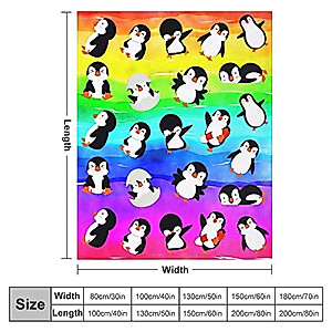 Animal Penguin Blanket Ultra Soft Penguins Flannel Fleece Throw Blankets Lightweight Microfiber Fun Art Bedding for Sofa Bed Couch Travel 50"X40"