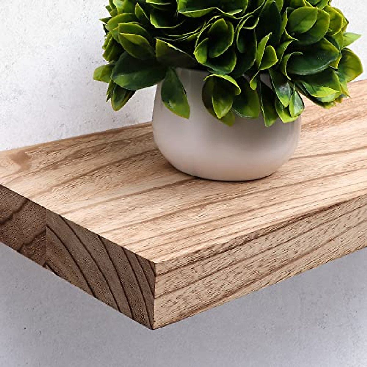 Axeman Floating Shelves, 8 Inch Deep Rustic Solid Wood Wall Shelves for Storage, Wall Mounted Display Shelving with Invisible Heavy-Duty Metal Bracket, 48" W x 8" D x 1.6" H, Carbonized Black