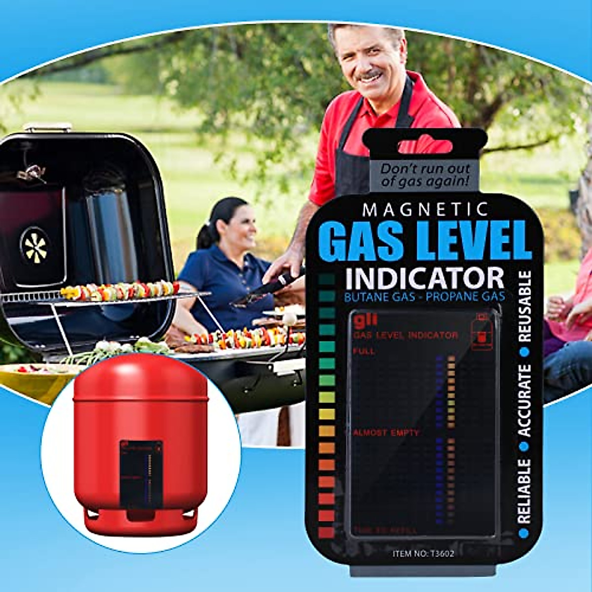 Magnetic Propane Tank Level Indicator: 6 Pack Propane Tank Sensors Propane Tank Gauge Monitor Propane Tank Gas Level Indicator Propane Gauge, for Home Kitchen Tool