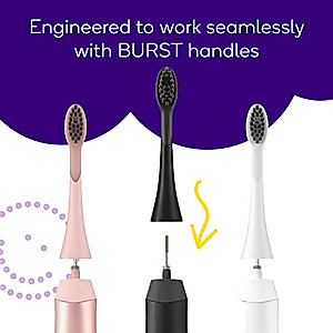 BURST Toothbrush Heads - Genuine BURST Electric Toothbrush Replacement Heads for BURST Sonic Toothbrush – Ultra Soft Bristles for Deep Clean, Stain & Plaque Removal - 3-Pack, Rose Gold
