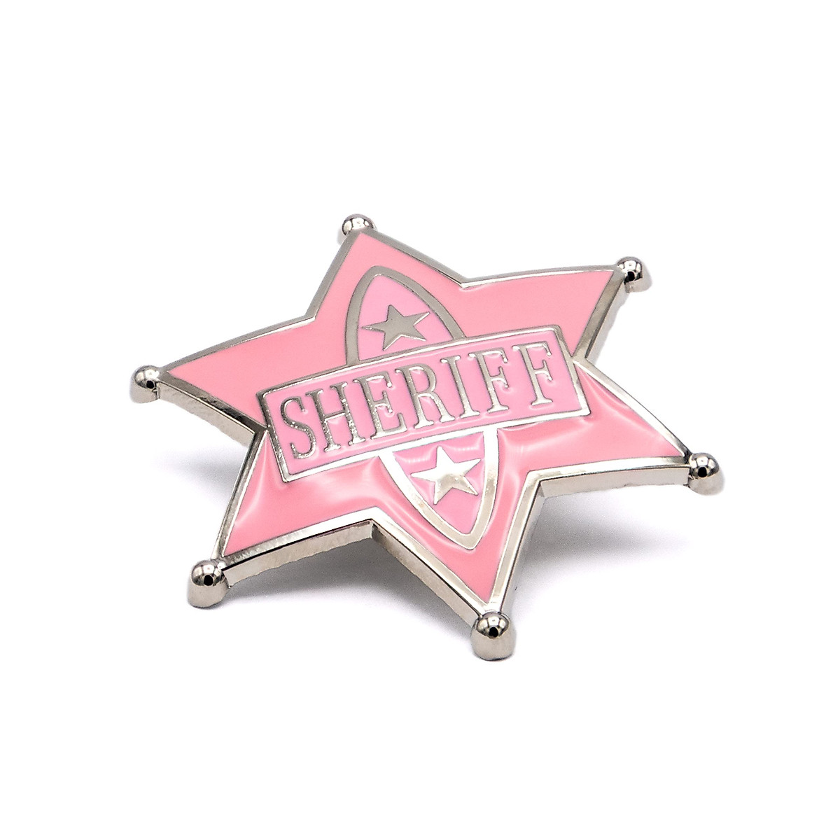Shower Games & Co. Pink Cowgirl Sheriff Badge - Cute Accessory for Women's Cowgirl Costumes, Dress-Up Parties, Halloween & Western-Themed Birthday Celebrations
