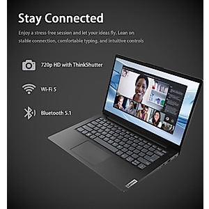 Lenovo Laptop V14 for Business, Student (14" FHD Anti-Glare, AMD Ryzen 5 5500U (> i5-1135G7), 40GB RAM, 1TB SSD) Webcam w/ Shutter, Military Grade, Type-C, Ethernet, Wi-Fi, Win 11 Pro, Black – 2024