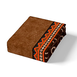 Feelyou Western Bedding Set Aztec Bed Sheet Set for Boys Girls Kids Cowboy Cowgirl Horse Fitted Sheet Southwestern Native American Sheet Sets Bohemian Bedroom Decor Bedding Sheet Twin Size 3Pcs