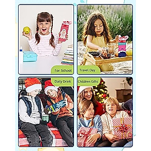 OFFNOVA 12oz Kids Sublimation Tumbler, 8 Pack Kids Sublimation Water Bottle Blank with Handle, Children Sublimation tumblers Cups for Milk, Soda, Juice, Drinks