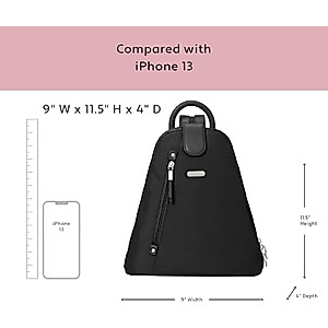 Baggallini Womens Metro Backpack With Rfid Phone Wristlet Handbags, Portobello Shimmer, One Size US