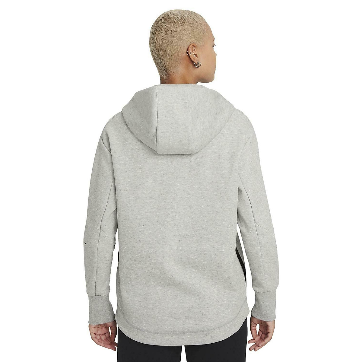 Nike Sportswear Women's Tech Fleece Essential Full-Zip Hoodie (Grey Heather/Black, Large)
